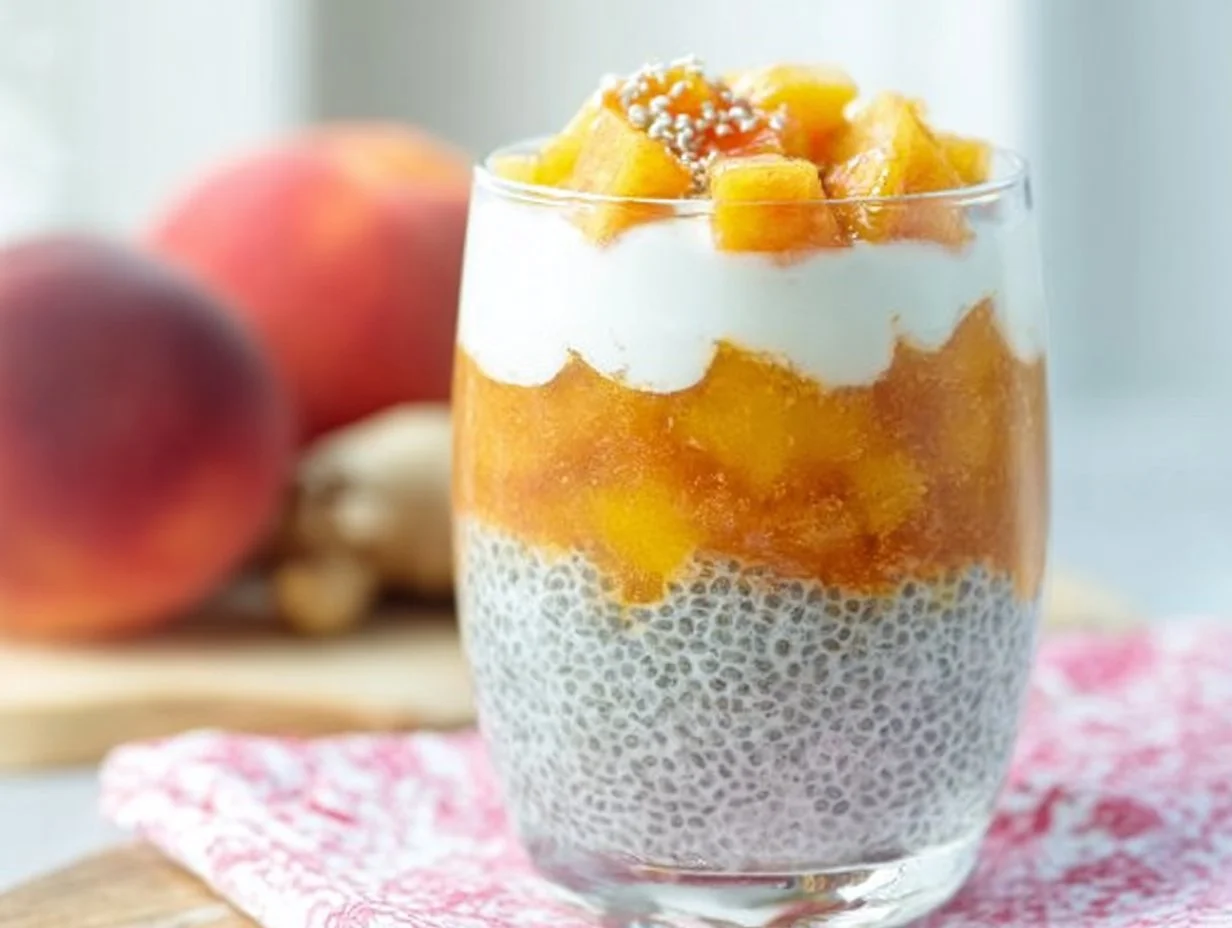 Peach Ginger Chia Seed Pudding Recipe